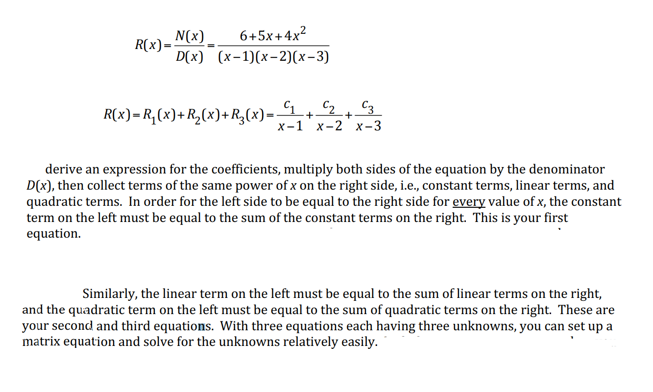 Solved 1) derive expressions for the coefficients 2) set up | Chegg.com