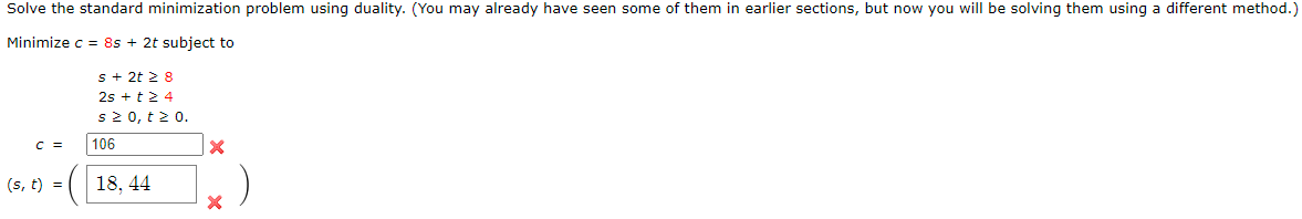 Solved Solve the standard minimization problem using | Chegg.com