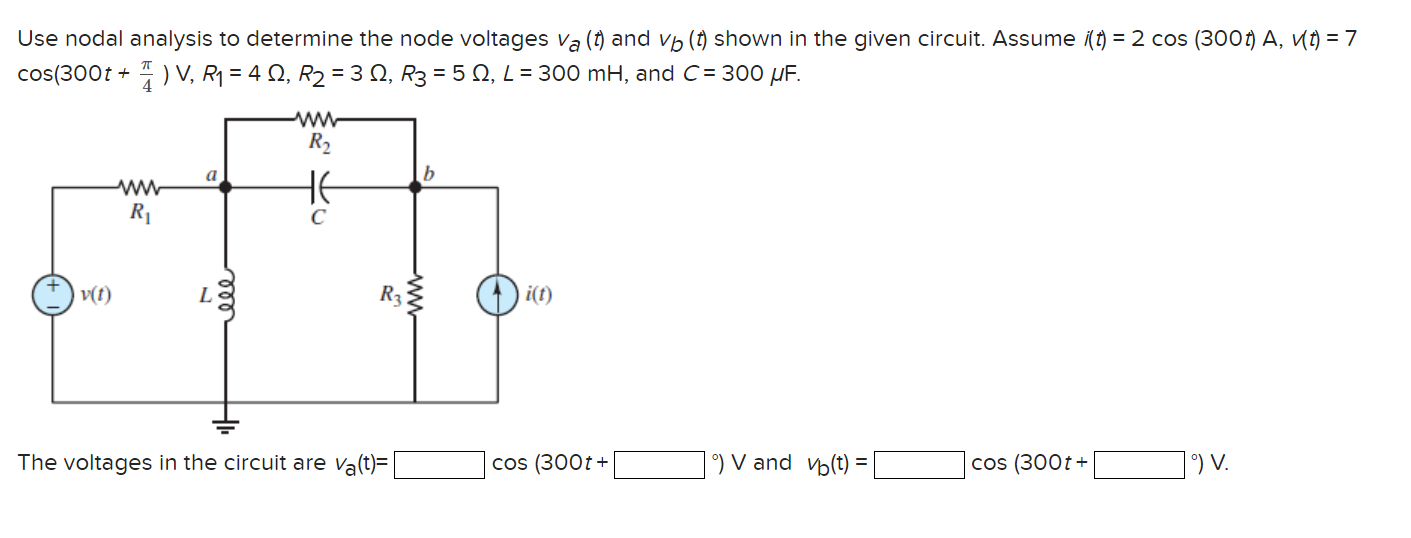Solved Use nodal analysis to determine the node voltages | Chegg.com