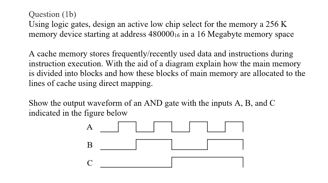 Solved Question (1b) Using logic gates, design an active low | Chegg.com