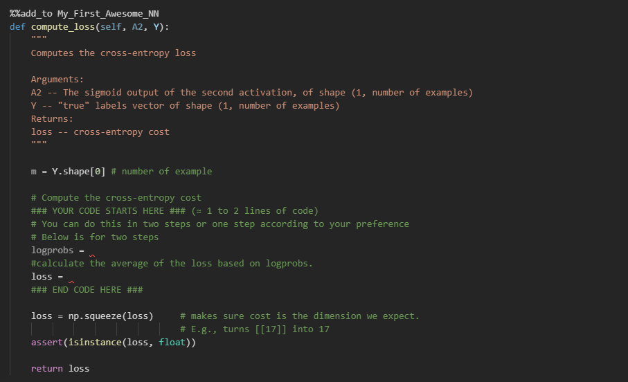 Solved %%add_to My First_Awesome_NN def compute_loss(self, | Chegg.com