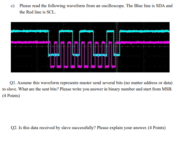 Solved 2. 12C a) Please draw the behaviors of SDA and SCL | Chegg.com