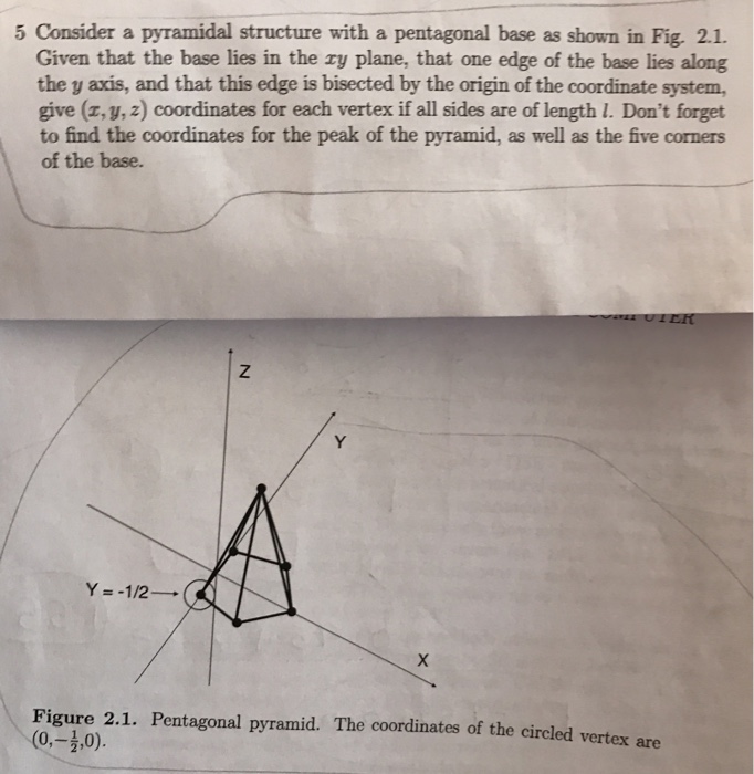 Solved Consider a pyramidal structure with a pentagonal base | Chegg.com