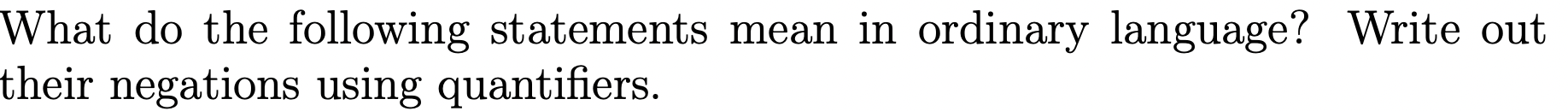 Solved What do the following statements mean in ordinary | Chegg.com