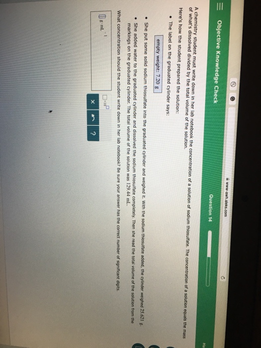 Solved Objective Knowledge Check OuestodN Ha A chemistry | Chegg.com