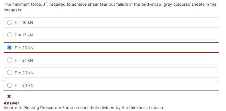 Solved 2. Net Section Tension Failure Calculation 0/1 point | Chegg.com