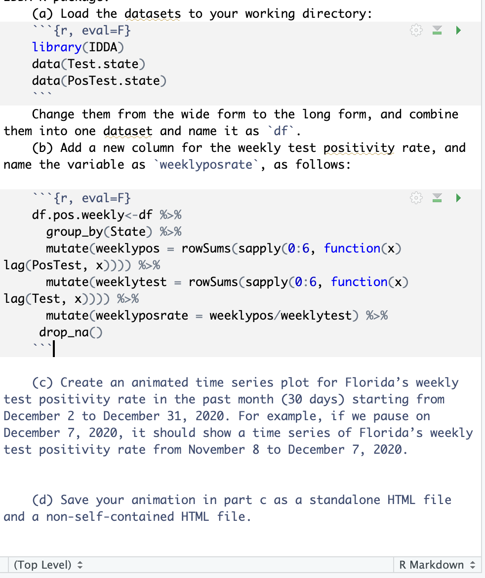 Solved (a) Load the datasets to your working directory: | Chegg.com
