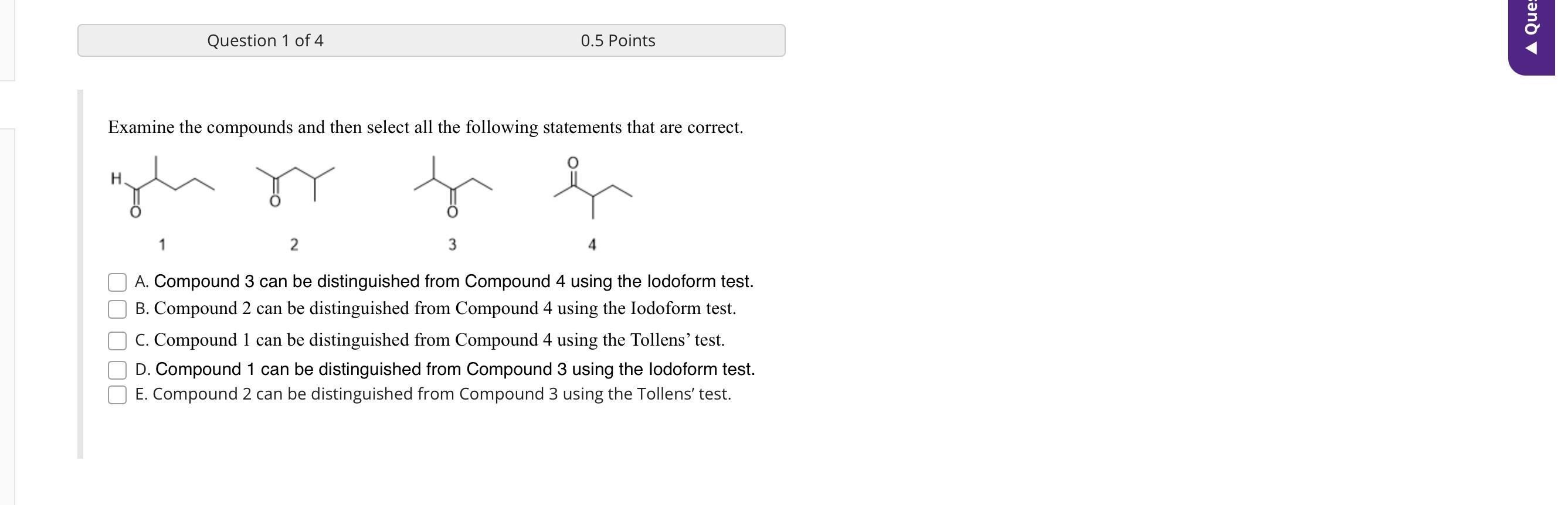 Solved Examine the compounds and then select all the | Chegg.com