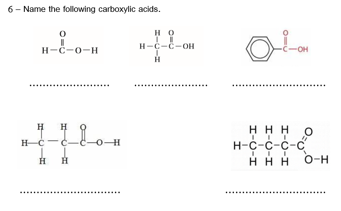 Solved 6 - Name the following carboxylic acids. | Chegg.com