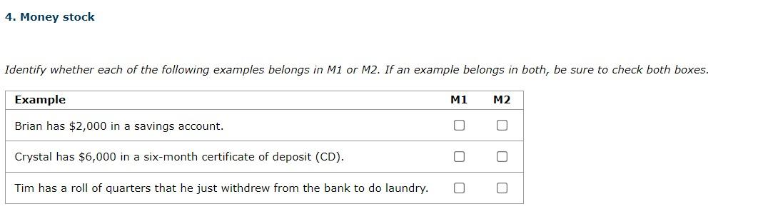 Solved 3. The kinds of money Personal possession of currency | Chegg.com