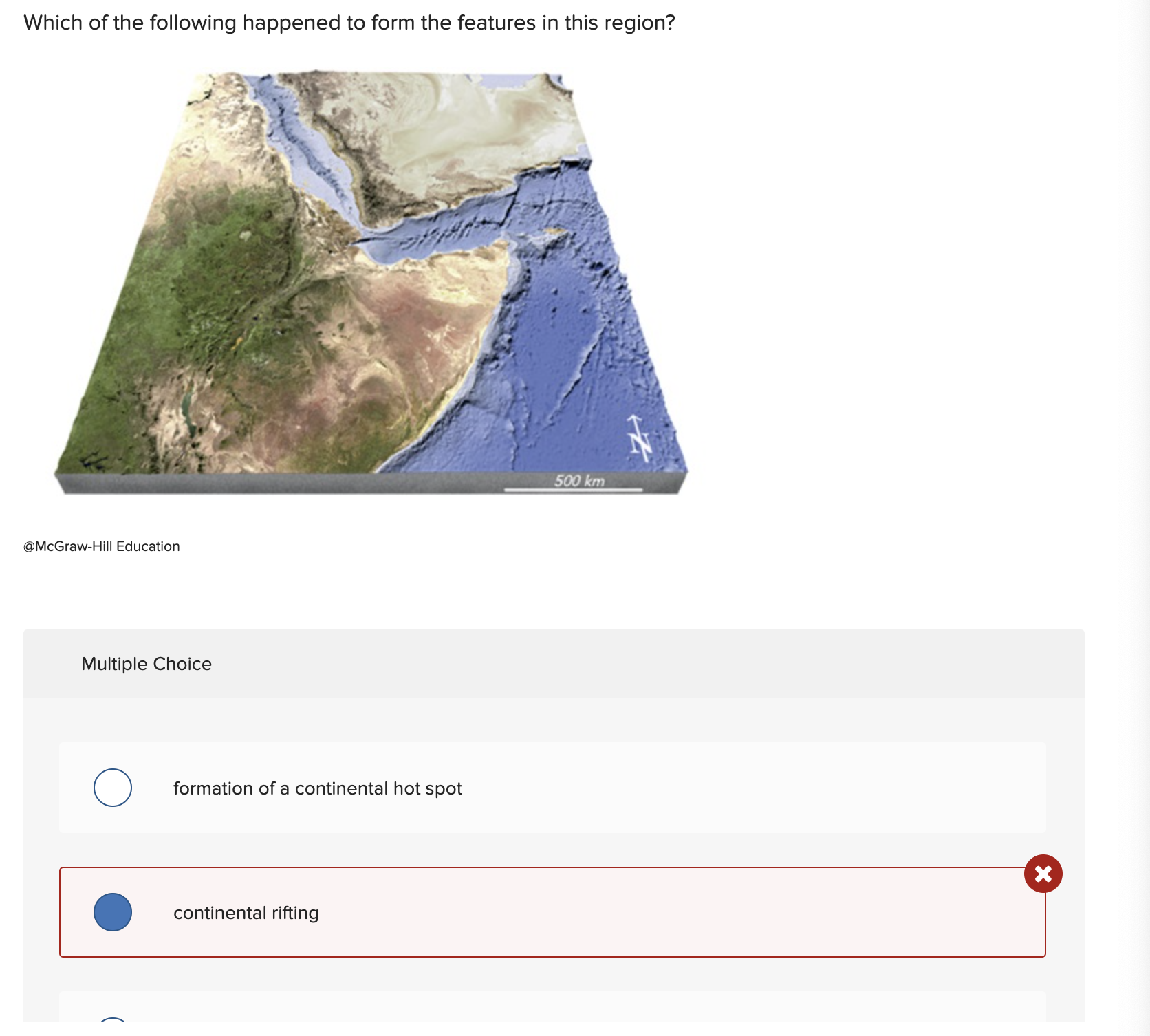 Solved Which of the following happened to form the features | Chegg.com