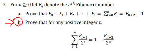 Solved 3. For n 20 let Fn denote the nth Fibonacci number a. | Chegg.com