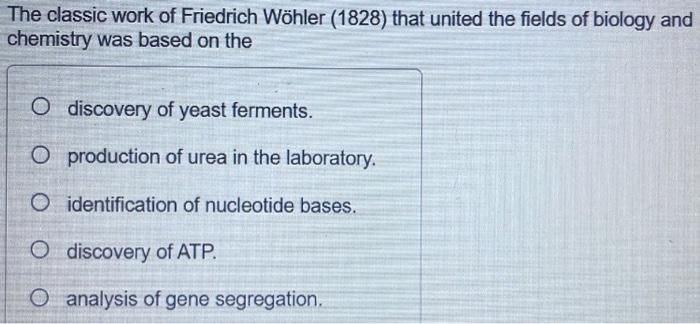 Solved The classic work of Friedrich Wöhler (1828) that | Chegg.com