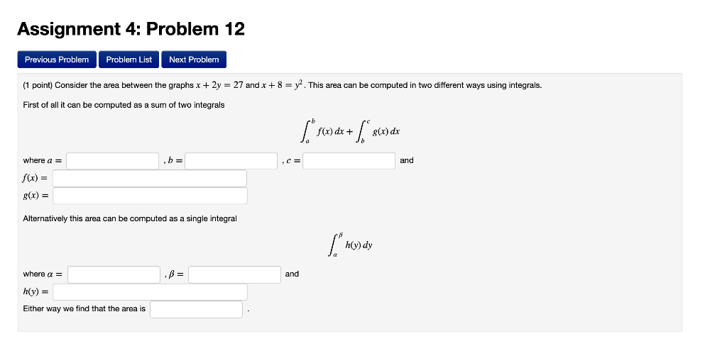 Solved Assignment 4 Problem 12 Previous Problem Problern 7637