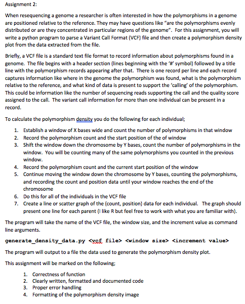 Solved Assignment 2: When resequencing a genome a researcher | Chegg.com