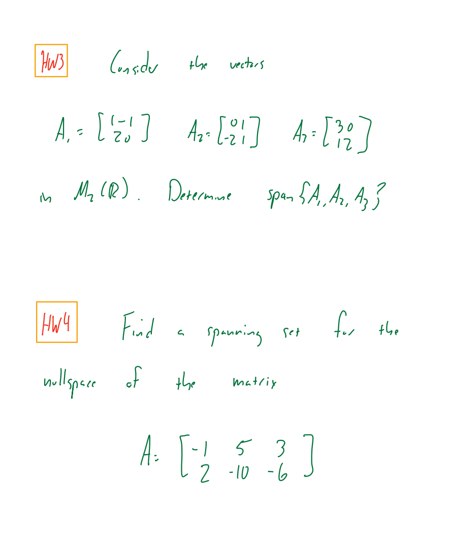 Solved HWW Conside the vectios in M2(R). Determme | Chegg.com