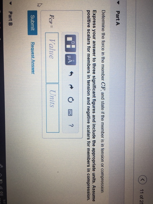 determine the force in members BC , CF and FE . State | Chegg.com