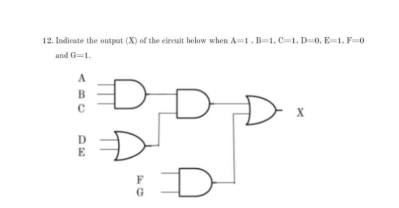 Solved 12. Indicate the output (X) of the circuit below when | Chegg.com