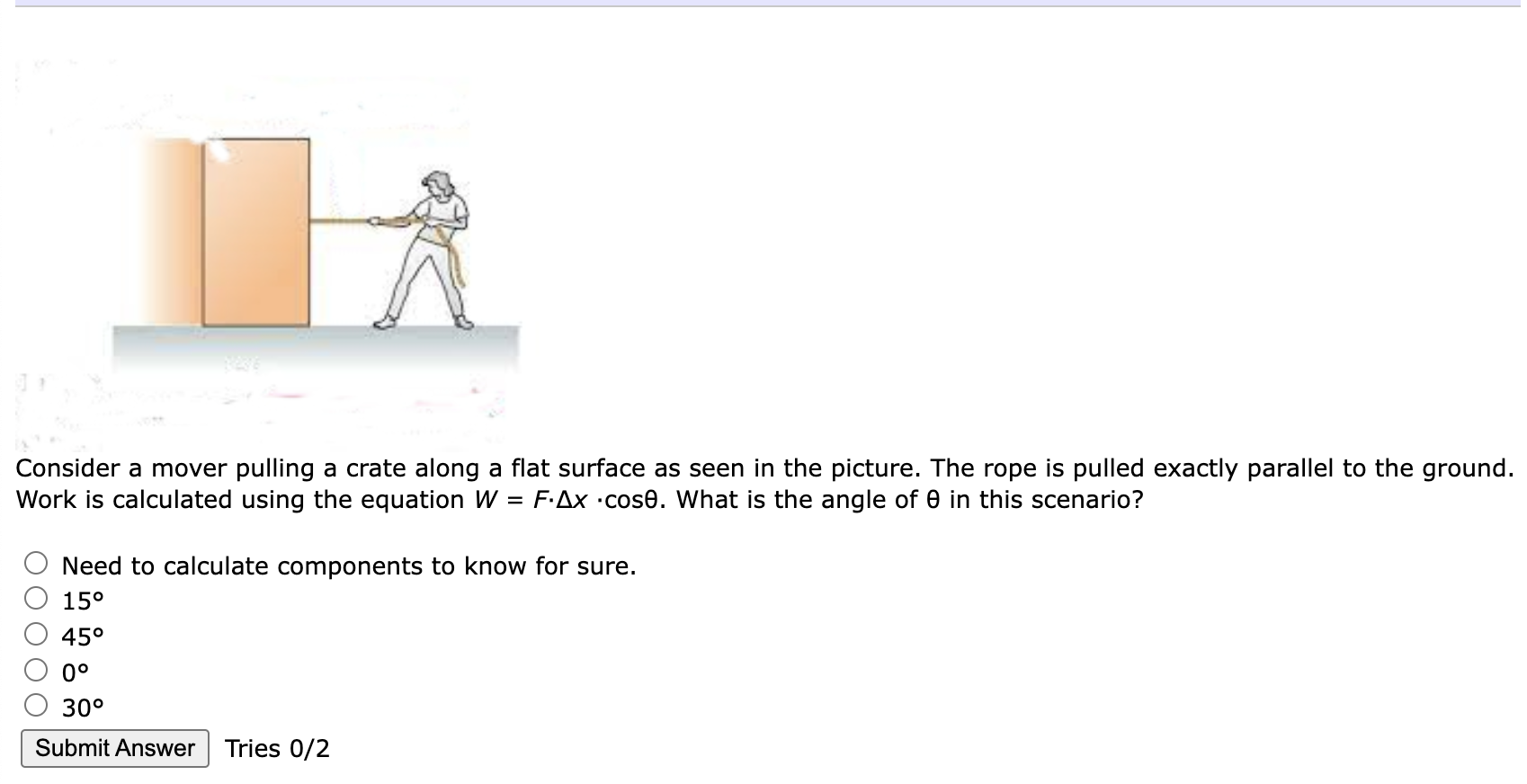Solved Consider a mover pulling a crate along a flat surface | Chegg.com