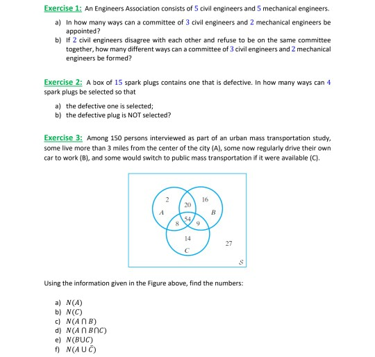 Solved Exercise 1: An Engineers Association consists of 5 | Chegg.com