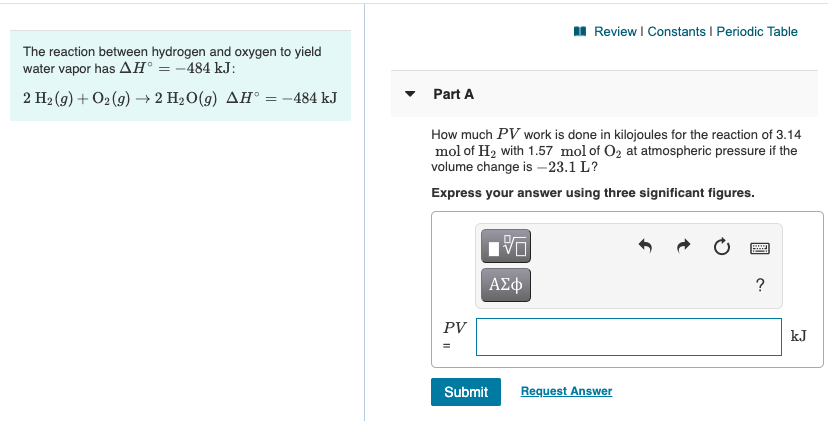 Solved A Review | Constants 1 Periodic Table The reaction | Chegg.com