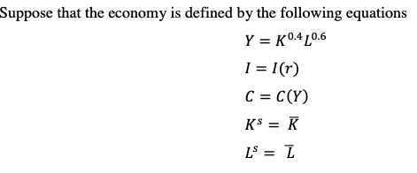 Solved Suppose that the economy is defined by the following | Chegg.com