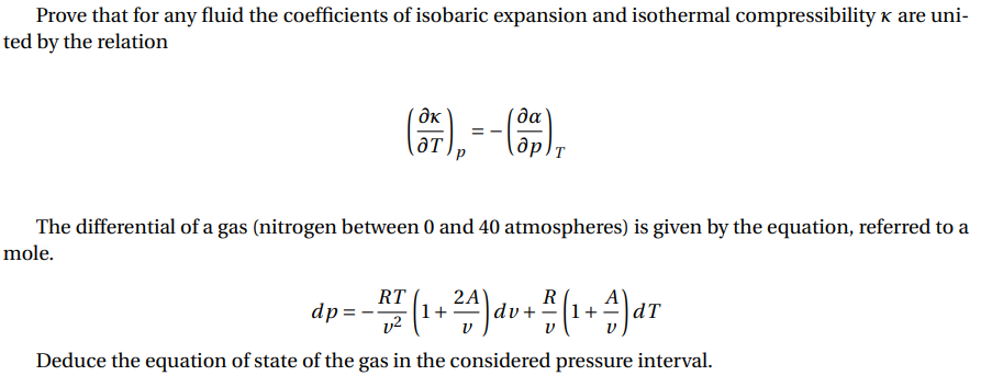 Solved Prove that for any fluid the coefficients of isobaric | Chegg.com