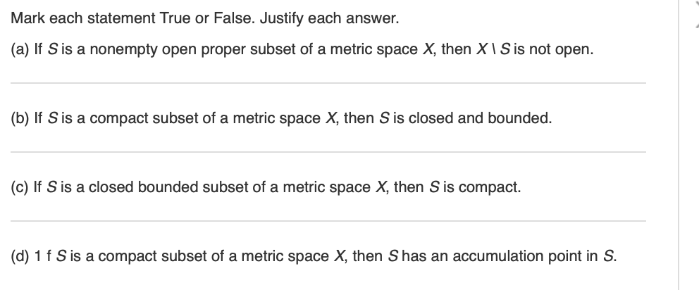 Solved Mark each statement True or False. Justify each | Chegg.com