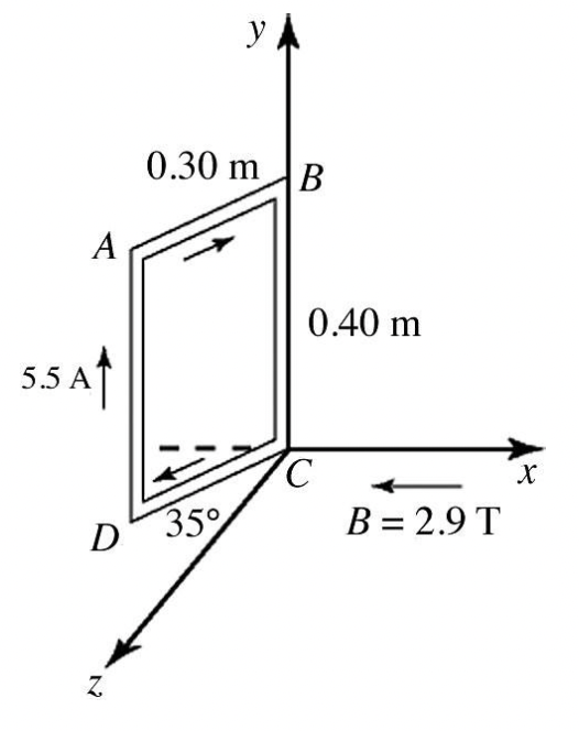 Solved A rigid rectangular loop, which measures 0.30 m by | Chegg.com