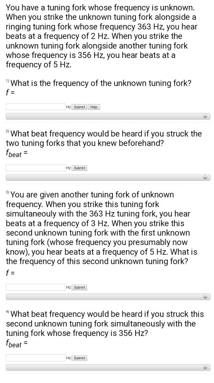 Solved You have a tuning fork whose frequency is unknown | Chegg.com
