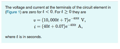 Solved The voltage and current at the terminals of the | Chegg.com