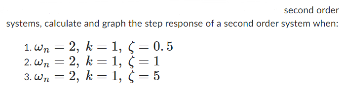Solved systems, calculate and graph the step response of a | Chegg.com