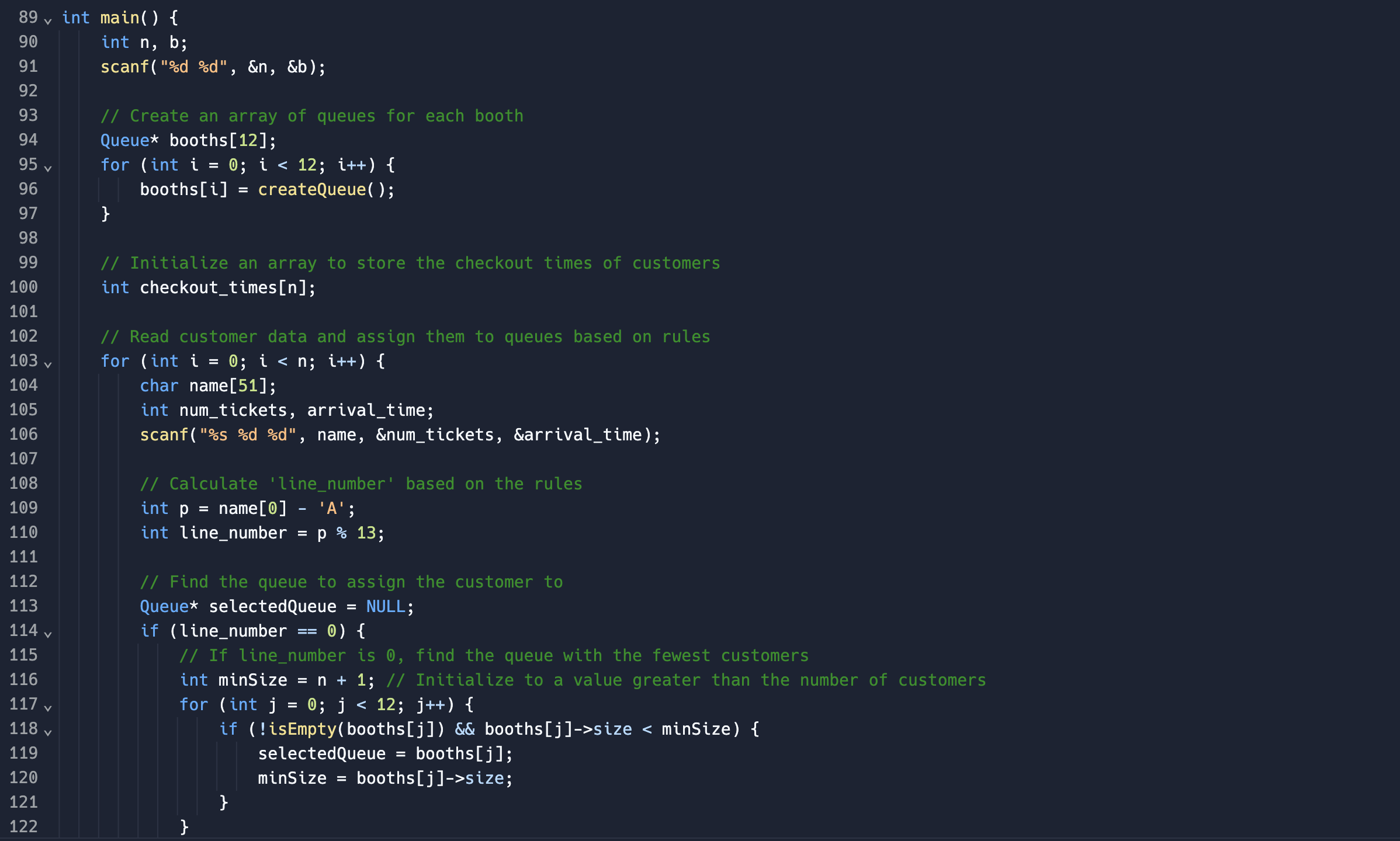 Solved The following code in C only outputs:Booth 1when it | Chegg.com