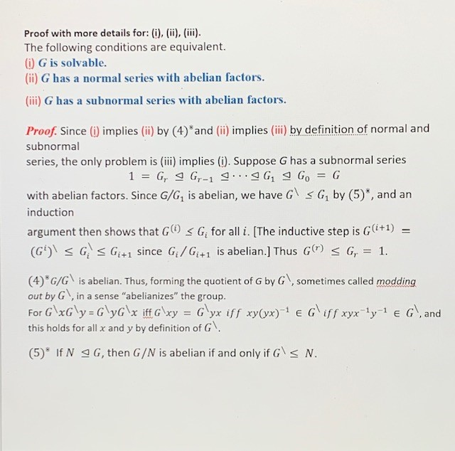 Solved Proof with more details for: (i), (ii), (iii) The | Chegg.com
