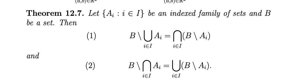 Solved Theorem 12.7. Let {Ai:i∈I} be an indexed family of | Chegg.com