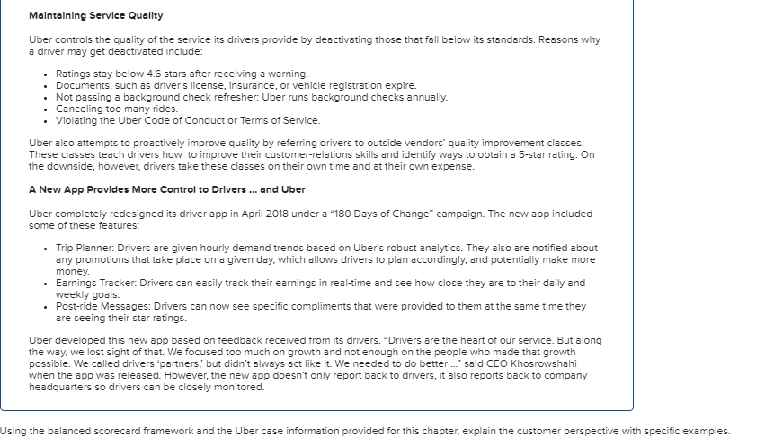 Required Information Uber-Chapter 16: Controlling | Chegg.com