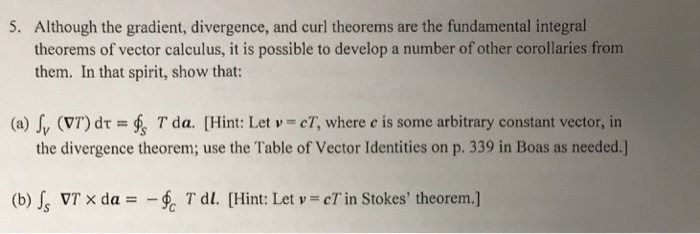Solved Although the gradient, divergence, and curl theorems | Chegg.com