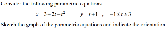 Solved Consider the following parametric equations x = 3+2t | Chegg.com