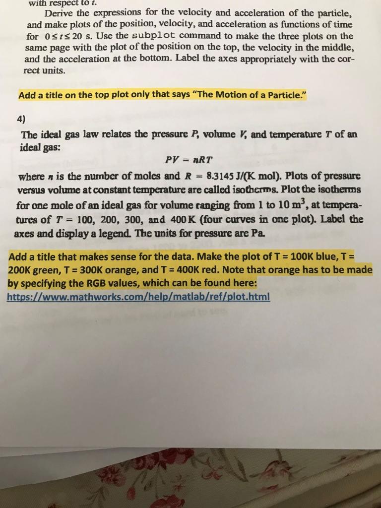 Derive the expressions for the velocity and | Chegg.com