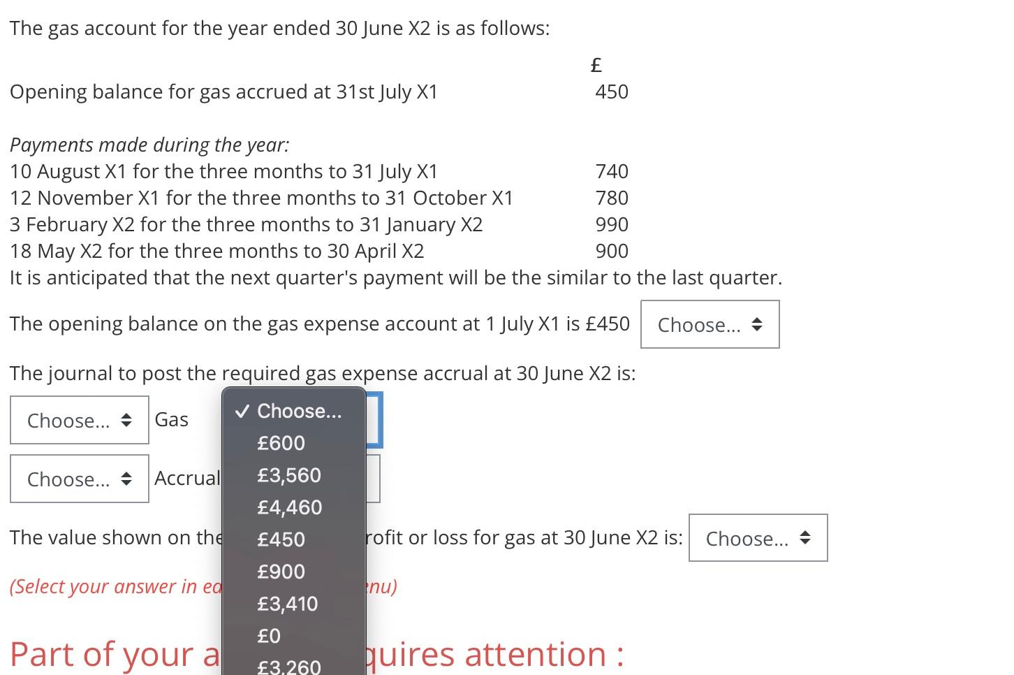 Solved The gas account for the year ended 30 June X2 is as | Chegg.com