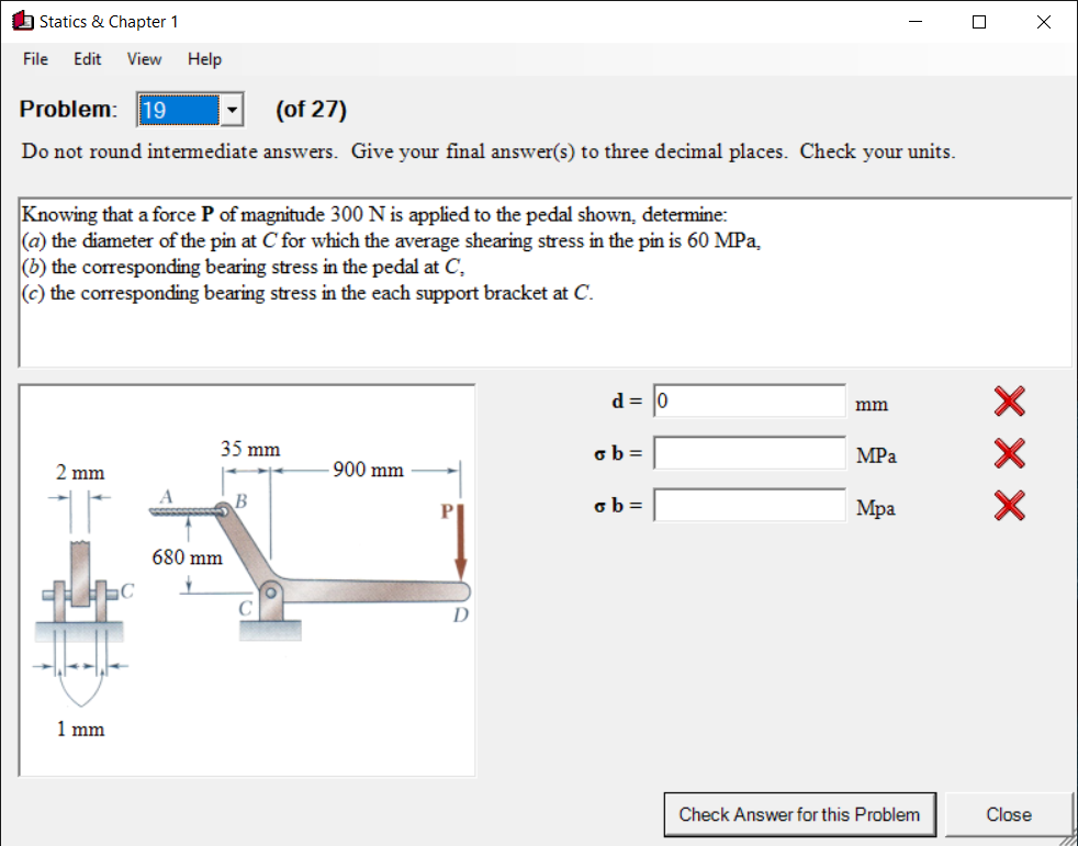 Solved Statics & Chapter 1 - х File Edit View Help Problem: | Chegg.com