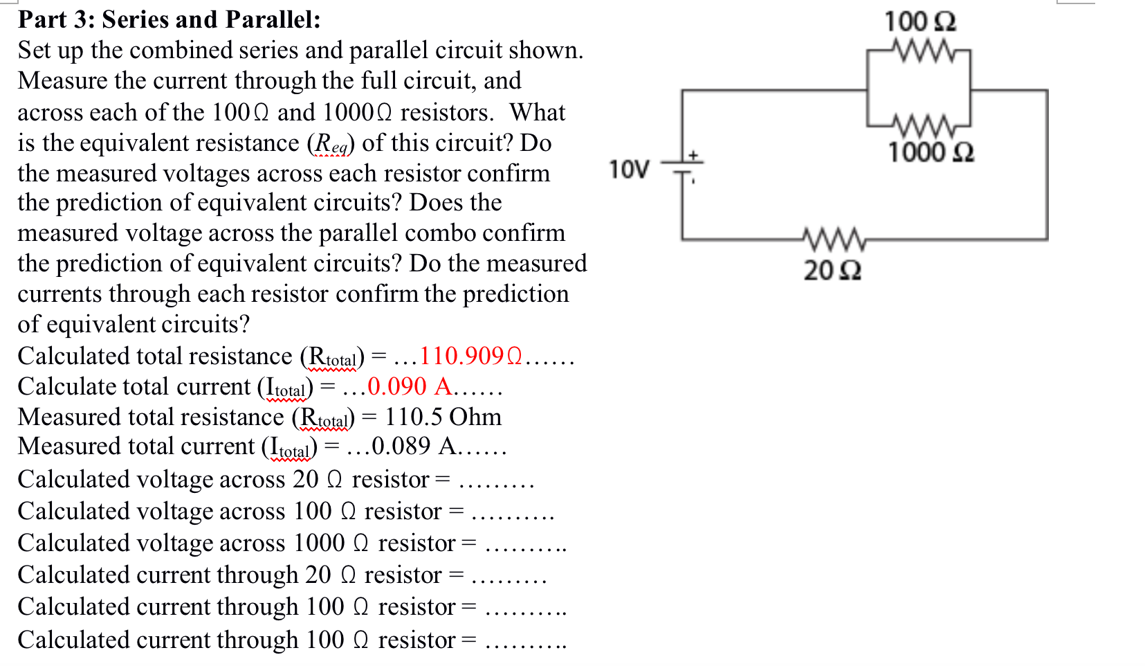 Solved Series and Parallel: Set up the combined series and | Chegg.com
