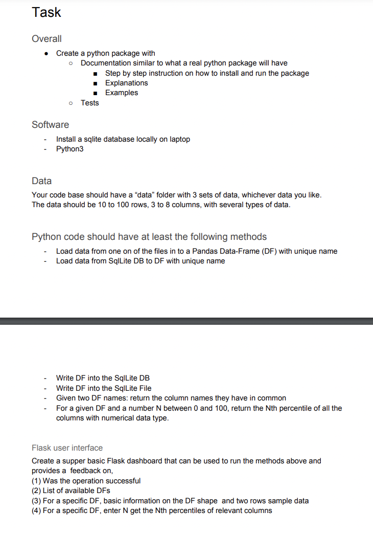 Solved Task O Overall Create a python package with | Chegg.com