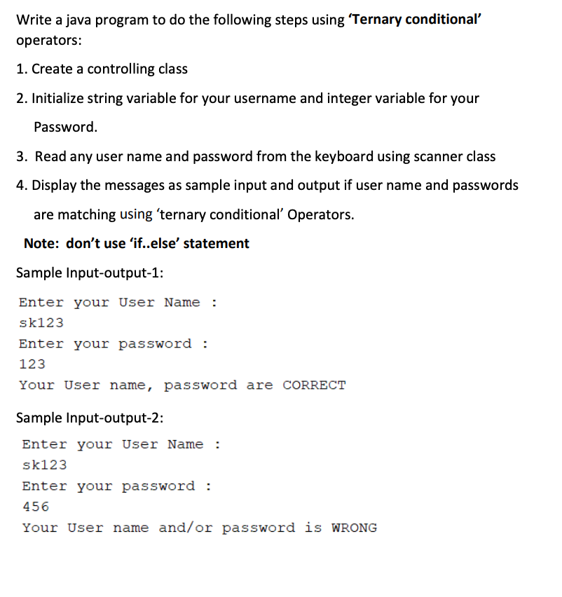Solved (Write a java program )to do the following steps | Chegg.com
