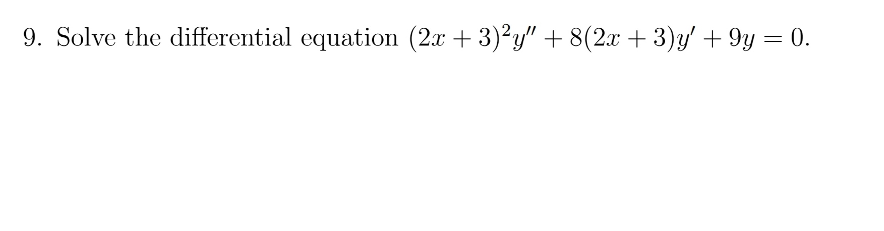 Solved Solve the differential equation | Chegg.com