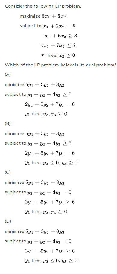 Solved Consider the following LP problem. maximize 531 + 622 | Chegg.com