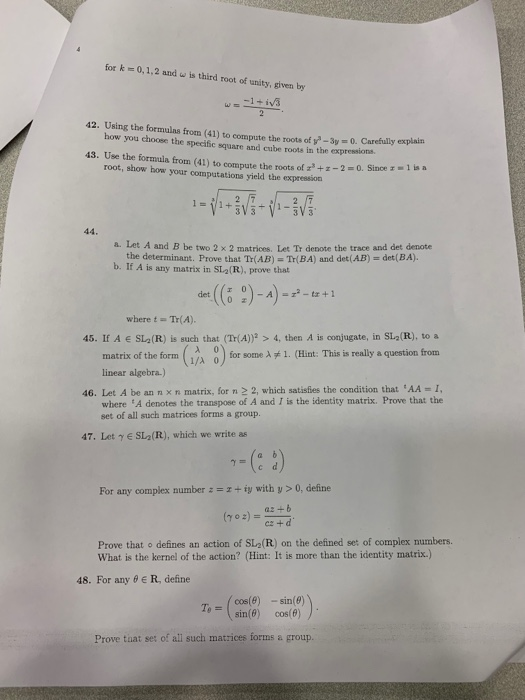 Solved 4 for k - 0,1,2 and w is third root of unity, given | Chegg.com