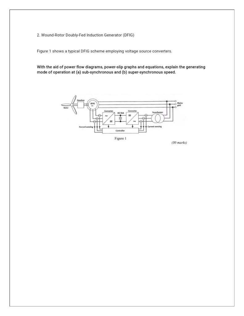 Solved 2. Wound-Rotor Doubly-Fed Induction Generator (DFIG) | Chegg.com