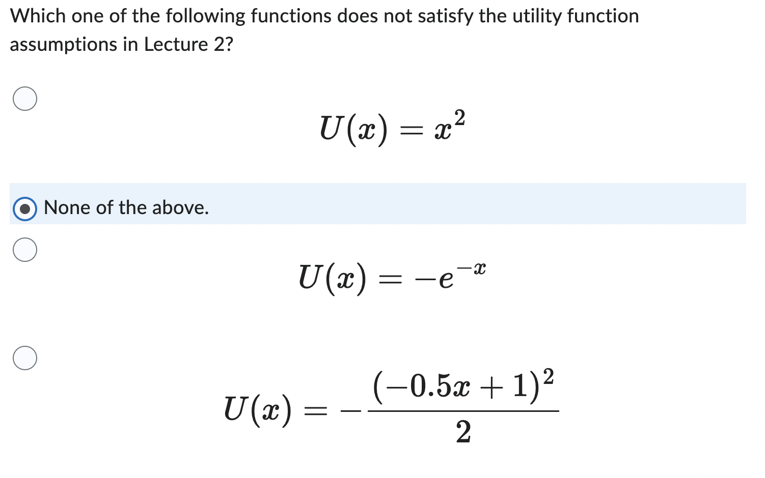Solved Which one of the following functions does not satisfy | Chegg.com