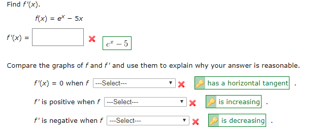 Solved Find f(x) f(x)- Compare the graphs of f and f' and | Chegg.com